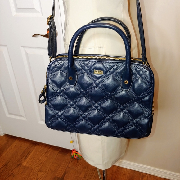 Kate Landry | Bags | Kate Landry Navy Faux Leather Quilted Purse | Poshmark